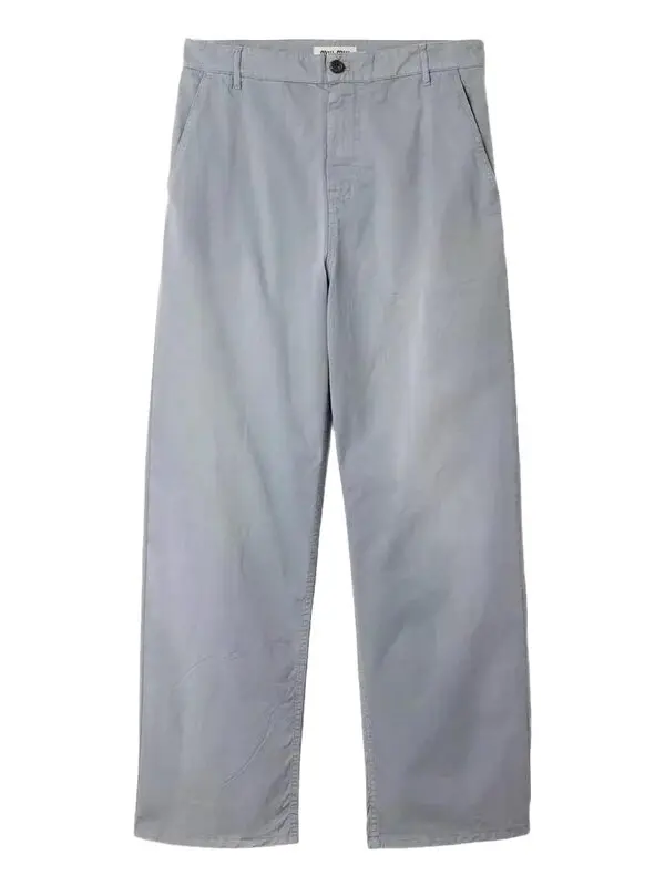 Miu Miu Garment-dyed Twill Pants - Grey