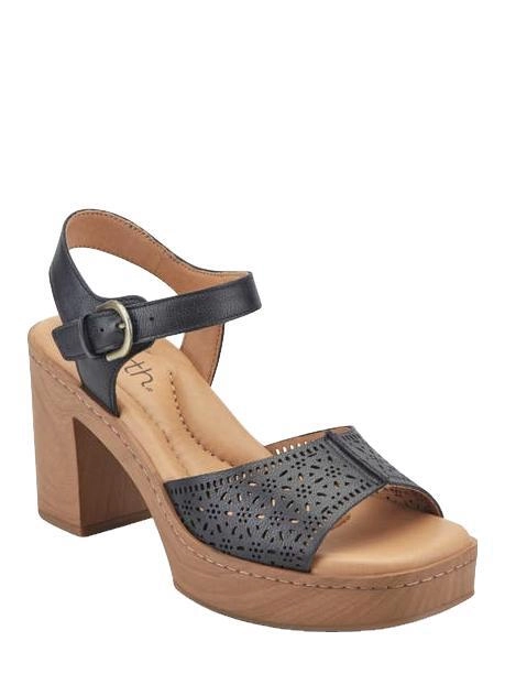 Earth Quinty Ankle Strap Platform Sandal - Black