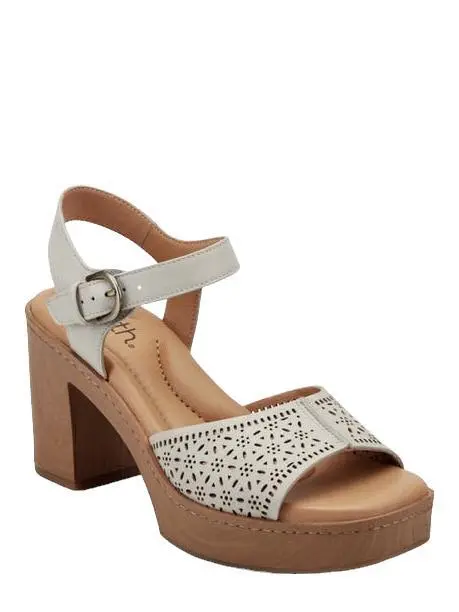 Earth Quinty Ankle Strap Platform Sandal - Ivory