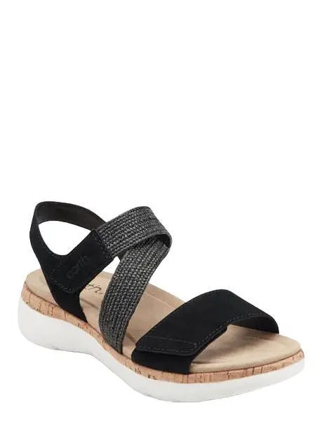 Earth Reston Ankle Strap Platform Sandals - Black