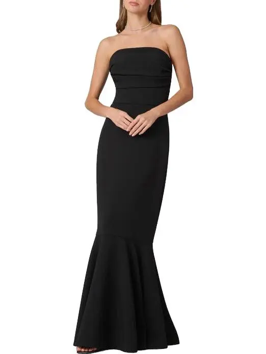 Shoshanna Strapless Stretch Crepe Stephanie Gown - Jet