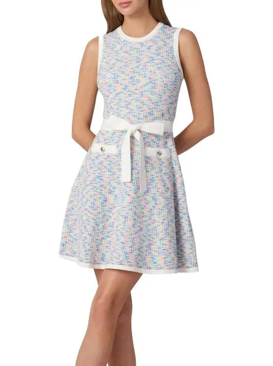 Shoshanna Talmadge Textured Knit Mini Dress - Candy Multi/white