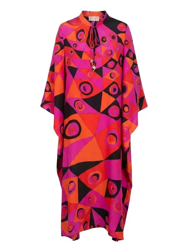 Emilio Pucci Geometric Print Silk Kaftan - Pink