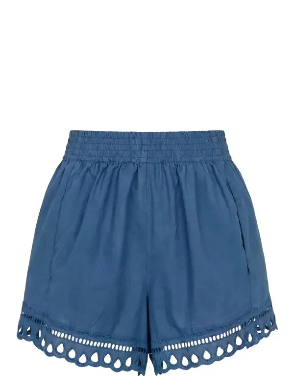 Ermanno Scervino Broderie Anglaise Elasticated Shorts - Blue