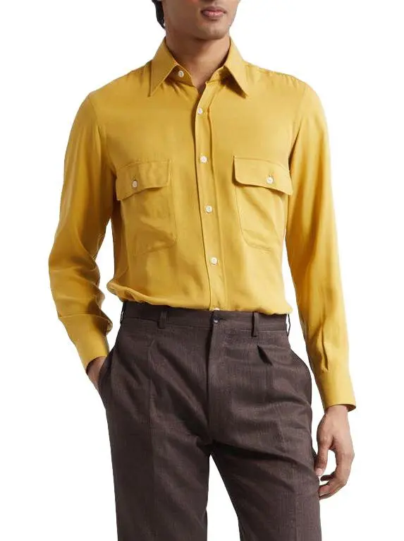 J. MUESER Button-up Work Shirt - Mustard