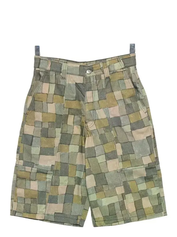 Maison Kitsuné Checked Shorts - Green