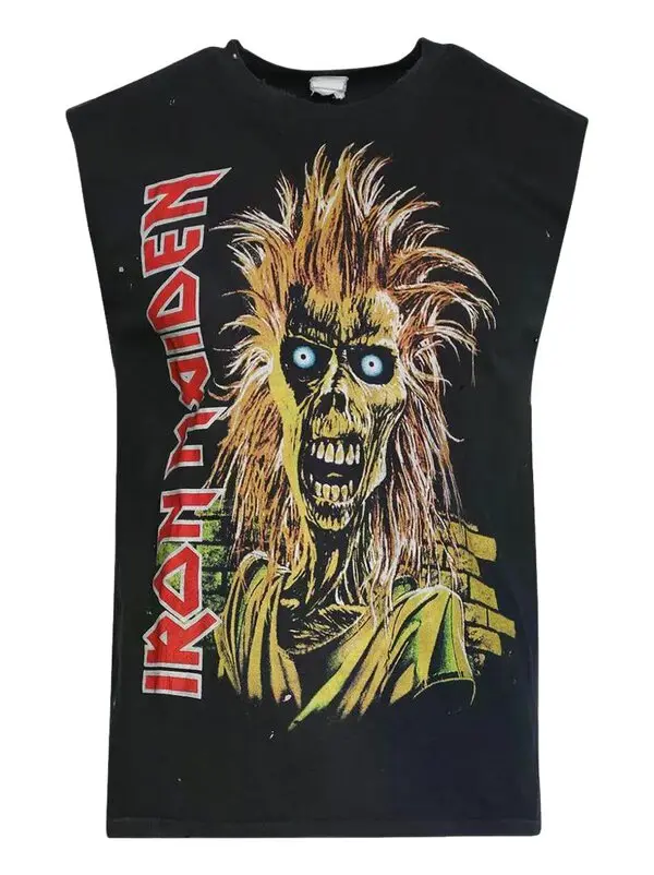 MadeWorn Iron Maiden Cut Off Tank Top - Black