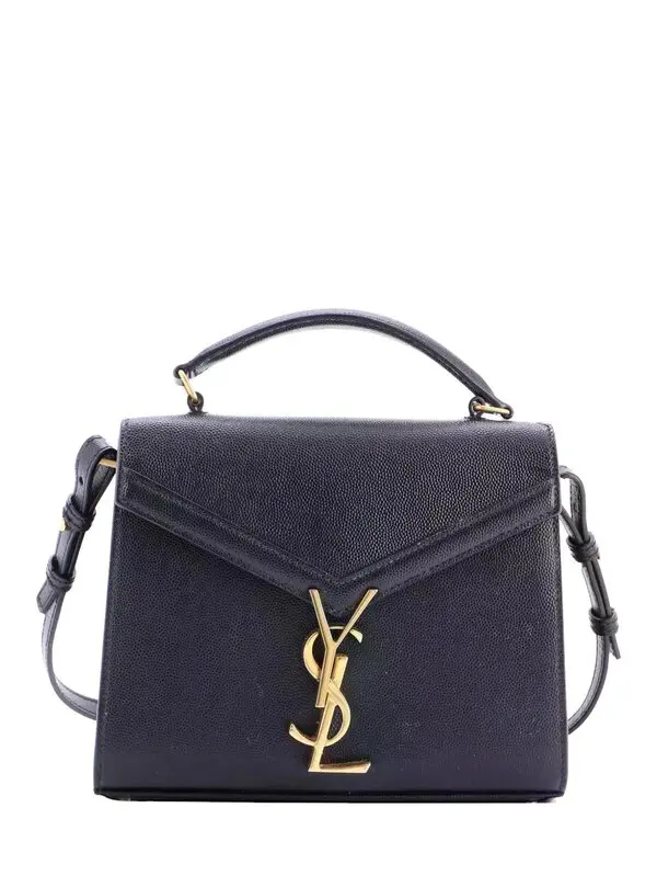 Saint Laurent Cassandra Leather Mini Shoulder Bag - Black