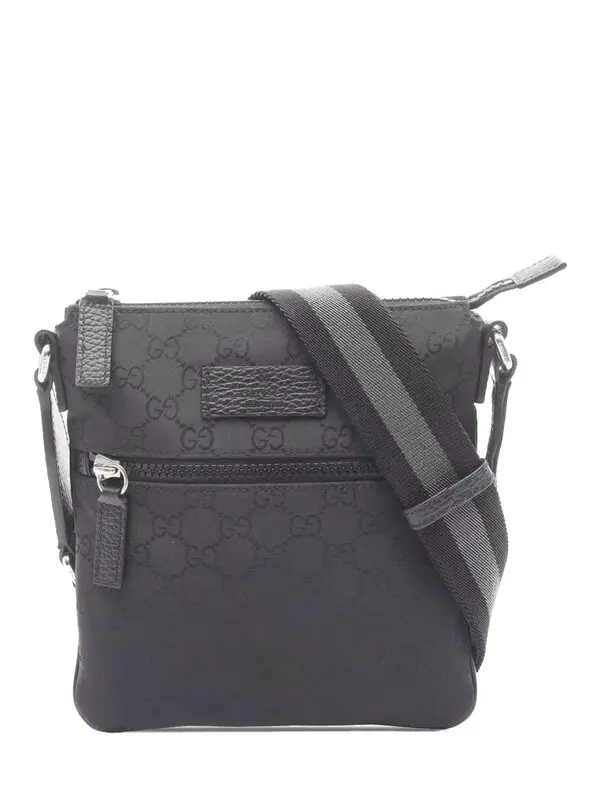 Gucci Gg Nylon Web Crossbody Bag - Black