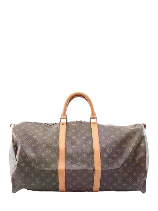 LOUIS VUITTON Monogram Keepall 55 Travel Bag - Brown