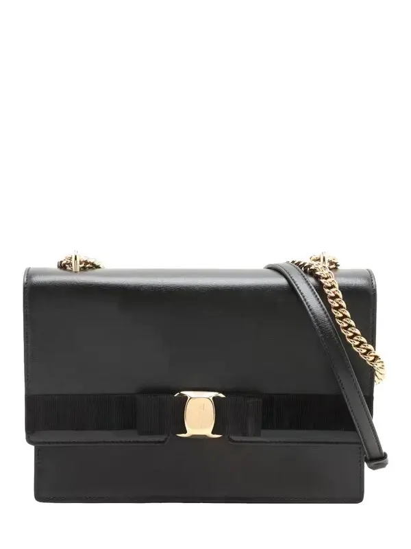 FERRAGAMO Vara Bow Chain Crossbody Bag - Black