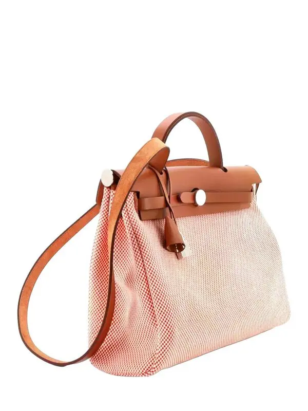 Hermès Herbag Zip Criss Viking Toile And Leather 31 Shoulder Bag - Orange