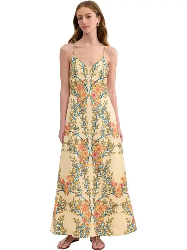 Rebecca Taylor Cleo Printed Maxi Dress - Buttercream Multi