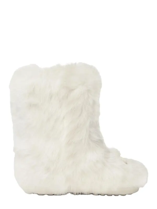 Versace Ribbon Shearling Boots - White