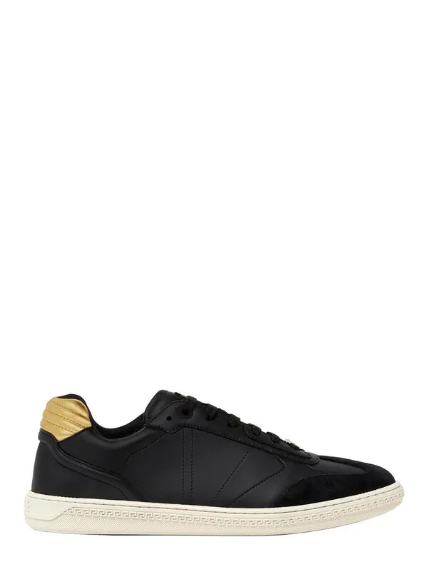 Versace Greca Court Sneakers - Black+gold