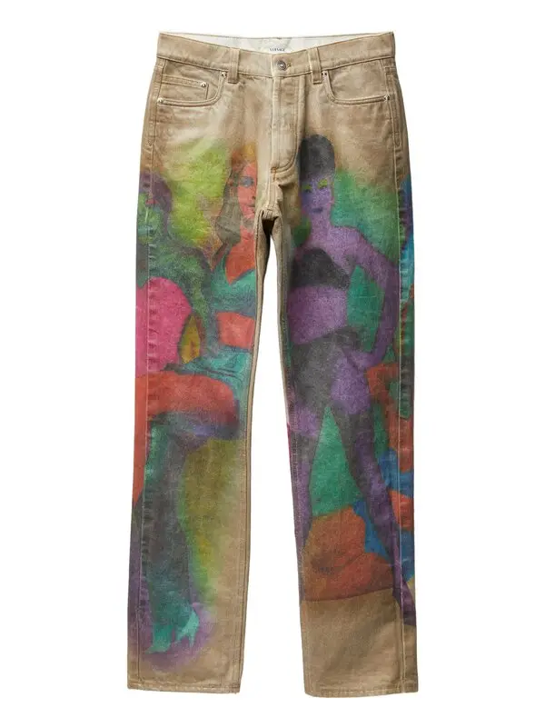 Versace Printed Straight Jeans - Multicolor
