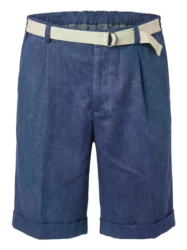 DRUMOHR Belted Pleated Shorts - Blue