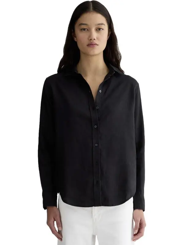 Everlane Striped Linen Shirt - Black