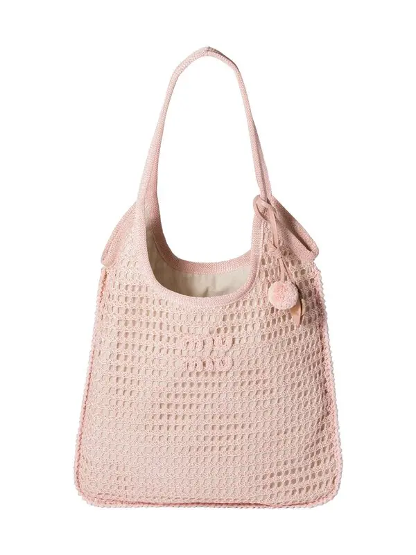 Miu Miu Raffia Crochet Bag - Orchid Pink