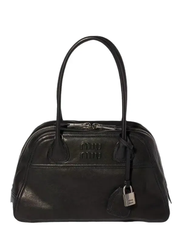 Miu Miu Vivant Nappa Leather Bowling Bag - Black