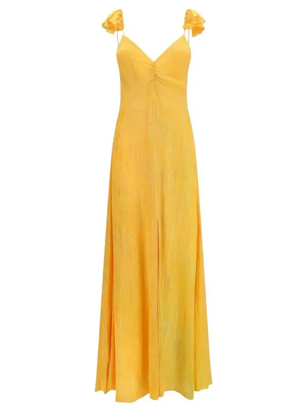 FORTE_FORTE Les Fils D'argent Jacquard Maxi Dress - Yellow