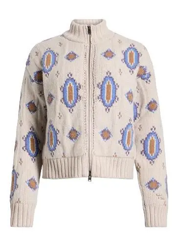 Woolrich By Daniëlle Cathari Virgin Wool Intarsia Knit Cardigan - White