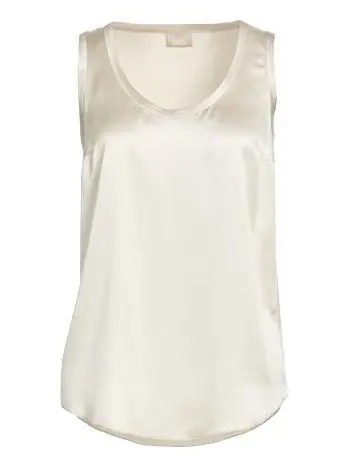 Brunello Cucinelli Silk Elastane Sleeveless Top - Beige