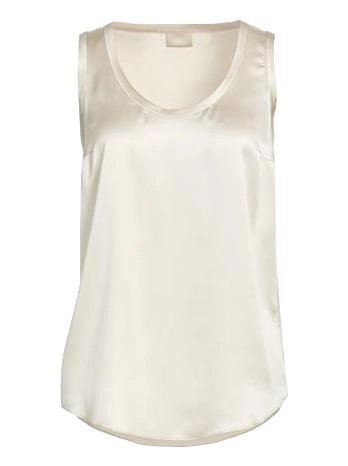 Brunello Cucinelli Silk Elastane Sleeveless Top - Beige