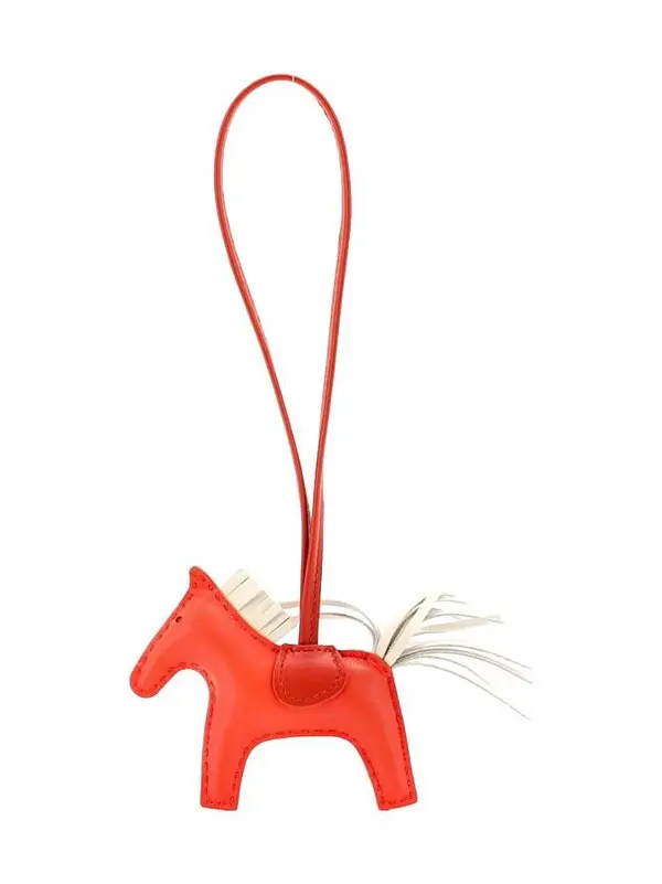 Hermès Pm Grigri Rodeo Bag Charm Leather - Orange/ Natural
