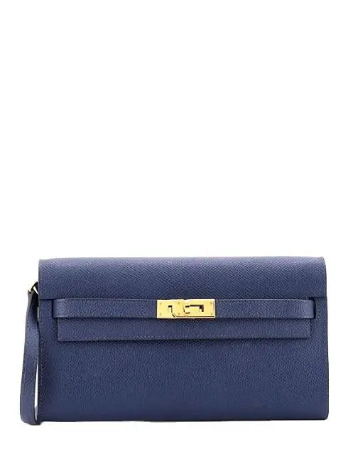 Hermès Kelly To Go Wallet Epsom - Blue
