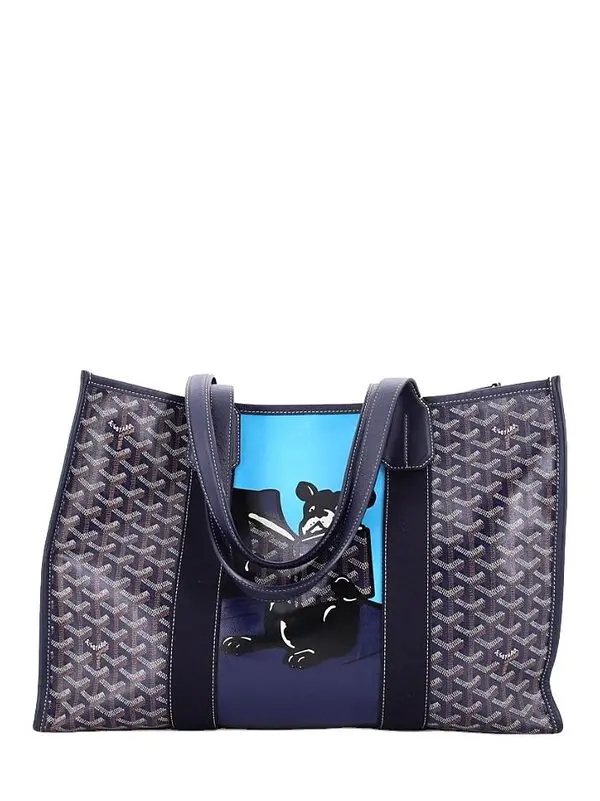 Goyard Mm Villette Tote Printed Coated Canvas - Blue
