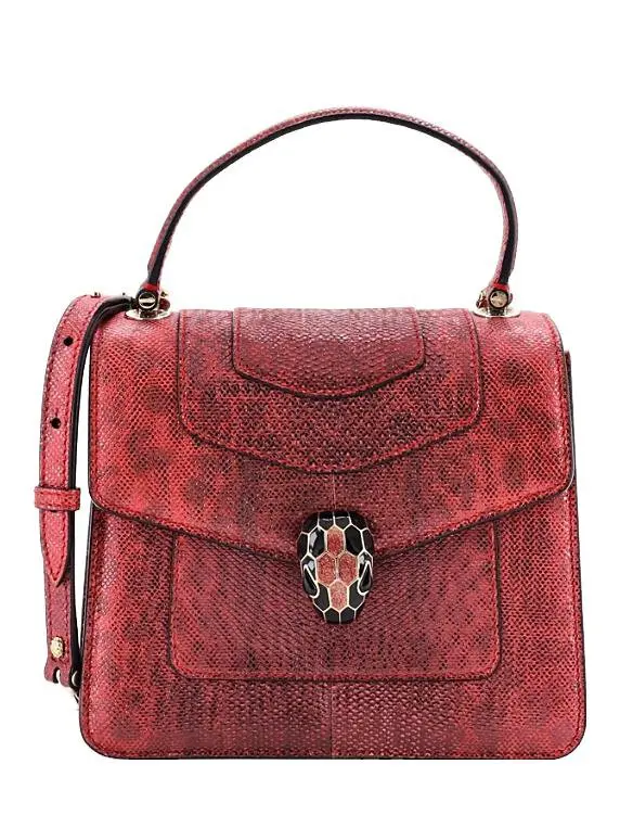 BVLGARI Small Serpenti Forever Top Handle Bag - Red