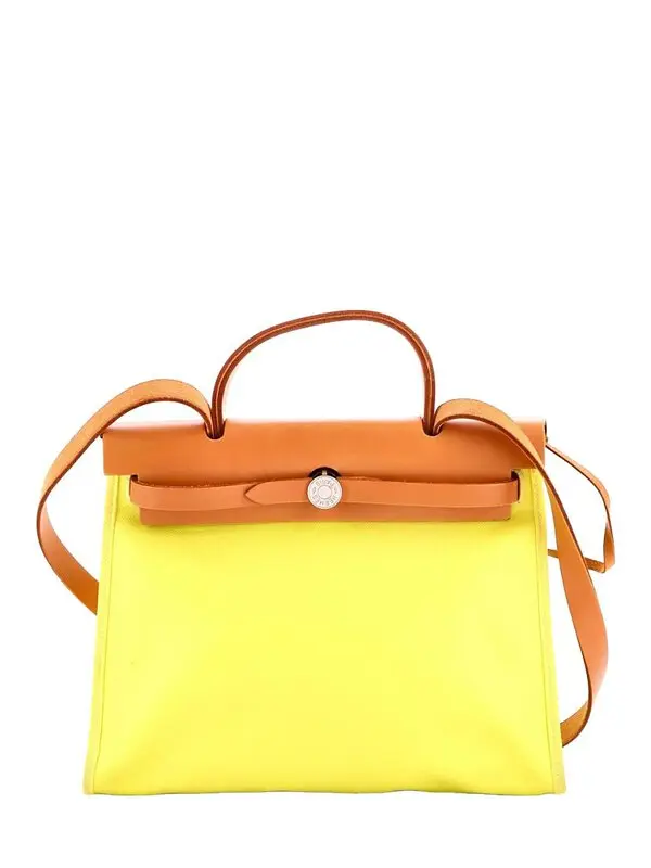 Hermès 31 Herbag Zip Berline Vache Canvas And Leather - Yellow