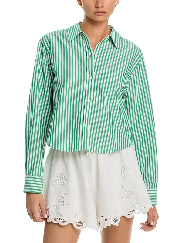 Rails Striped Button-up Shirt - Emerald Stripe