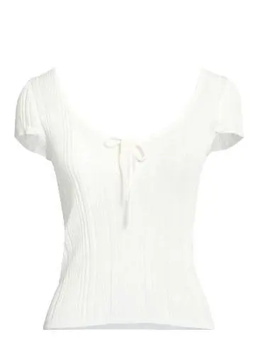 Pinko Ivory Viscose, Polyamide, Acetate Knit Sweater - White