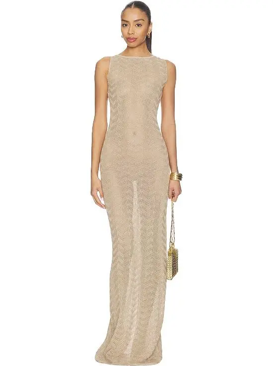 BANANHOT Corin Maxi Dress - Sand Gold