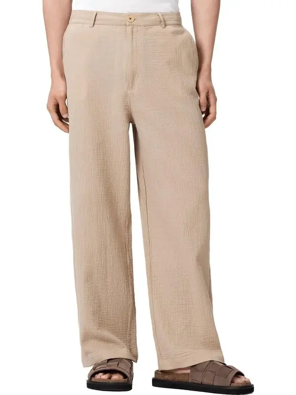 ALLSAINTS Taiko Loose Fit Organic Cotton Pants - Pasilla Brown