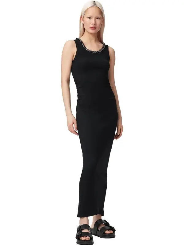 ALLSAINTS Lucy Sleeveless Chain Embellished Maxi Dress - Black