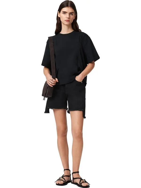 ALLSAINTS Frankie High Waisted Denim Shorts - Black