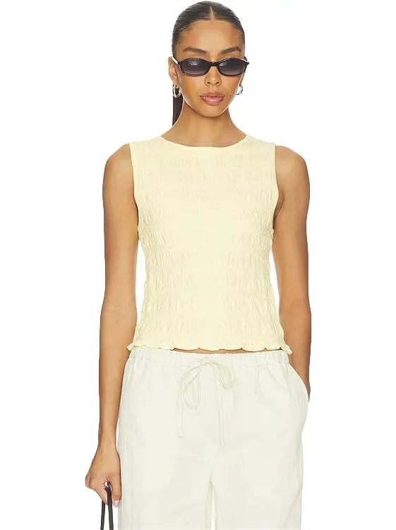 Madewell Smocked Tank Top - Sheer Pineapple