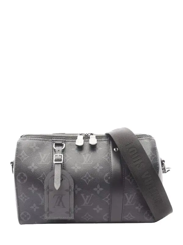LOUIS VUITTON Monogram Eclipse City Keepall Crossbody Bag - Black