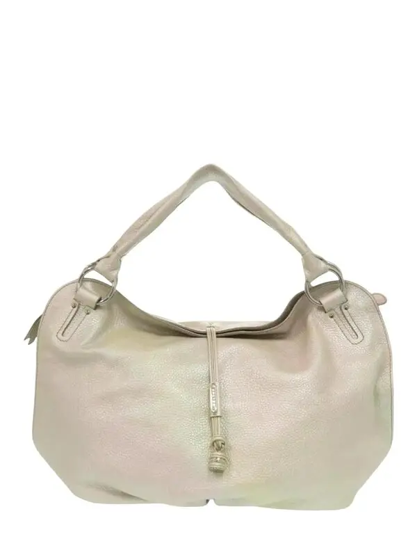 Celine Grained Metallic Calfskin Hobo Shoulder Bag - Silver