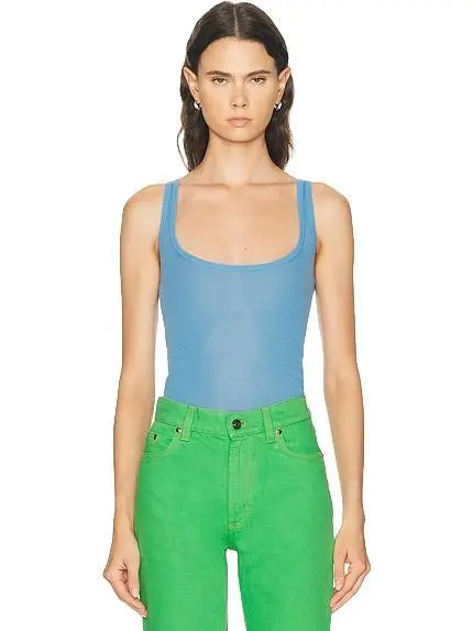 Versace Rib Tank Top - Sky