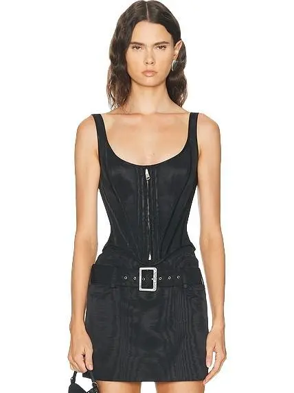 WIEDERHOEFT Boned Corset Top - Black