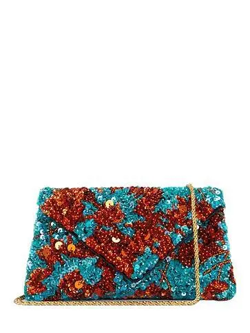 Dries Van Noten Embellished Envelope Bag - Turquoise