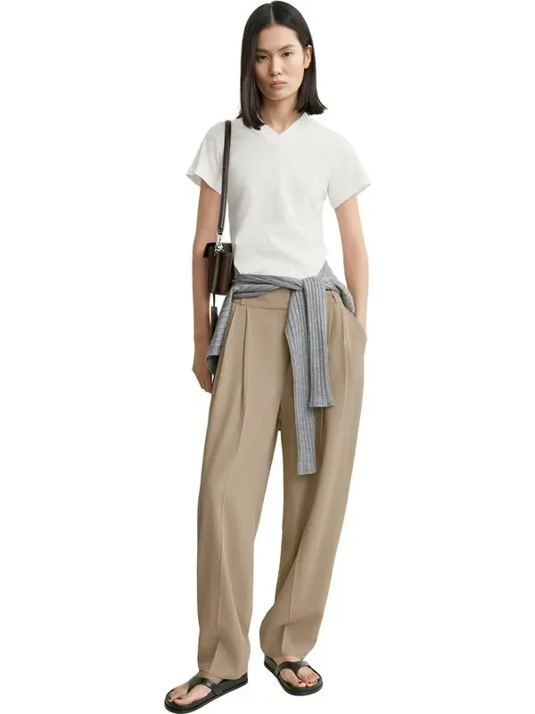 TOTEME Draped Balloon Trousers - Beige
