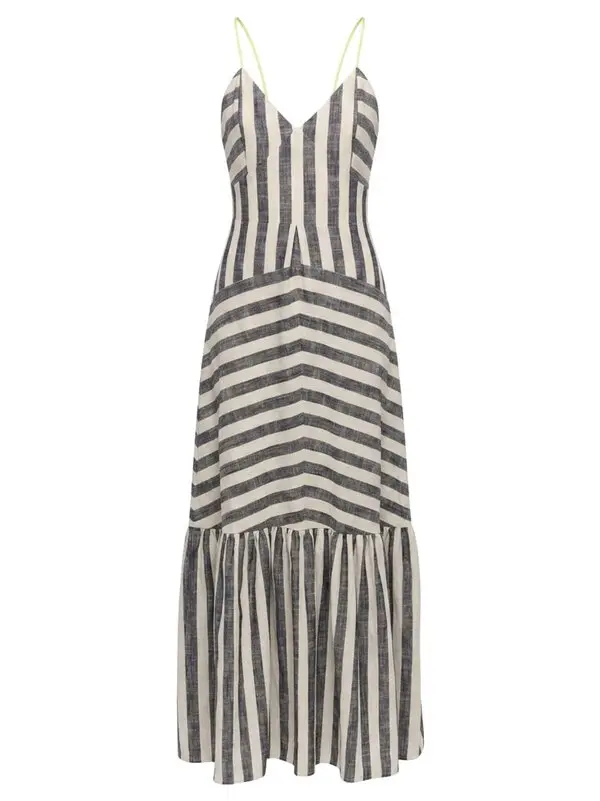MIRIMALIST Slate Striped Maxi Dress - Grey