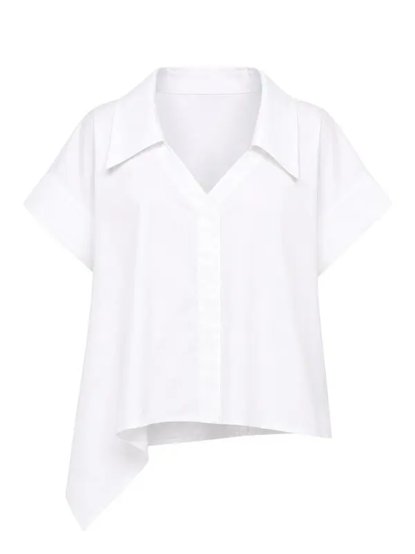 MIRIMALIST Asymmetric Quartz Shirt - White