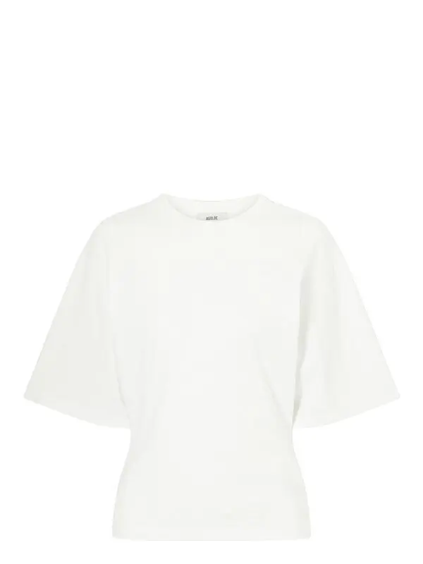 AGOLDE Storey Gathered Cotton-jersey T-shirt - White