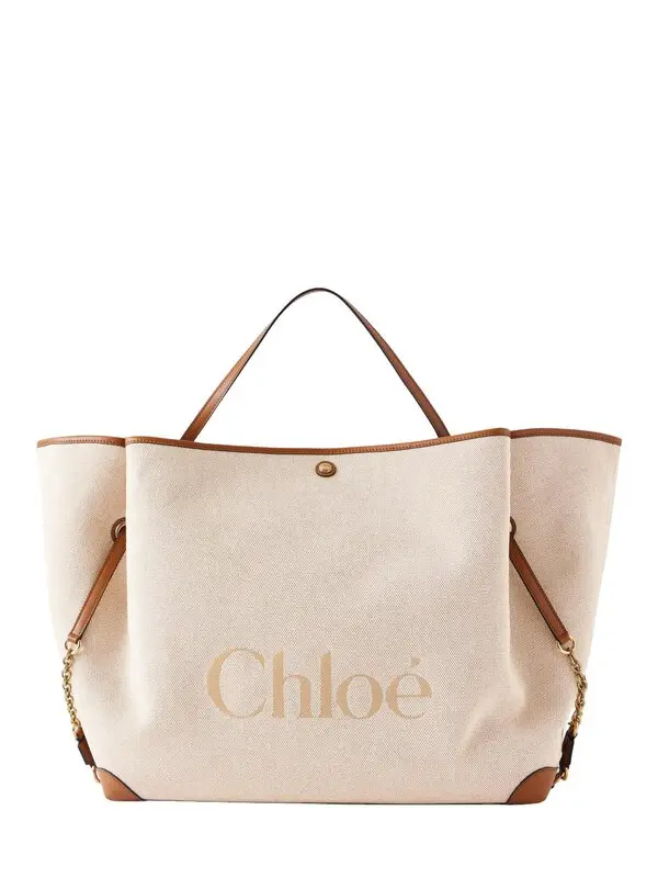 Chloé Canvas And Leather Tote Bag - Neutrals